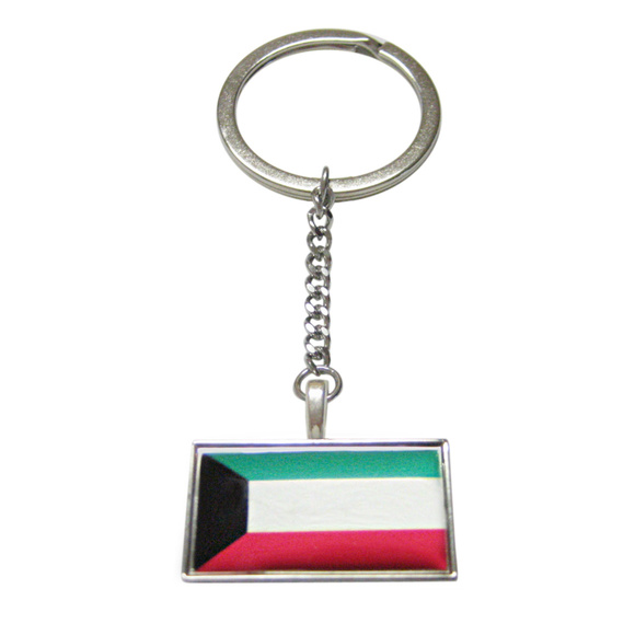 Kiola Designs | Accessories | Thin Bordered Kuwait Flag Pendant ...